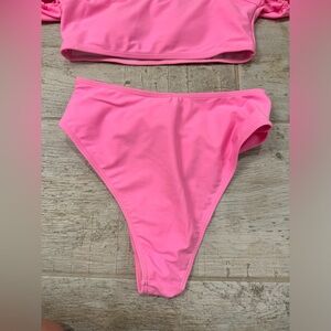 SHEIN | Swim | Puff Sleeve Bikini Set With Tie Bottom | Poshmark